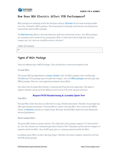How Does Bga Electric Affect Pcb Performance Pdf Printed Circuit Board Electrical Engineering