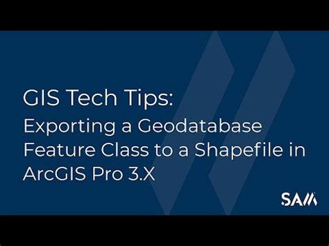 GIS Tech Tip Exporting Data From A Geodatabase To A Shapefile In ArcGIS Pro YouTube