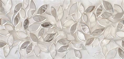 Elegant Marble And Glass Leaf Tile Pattern Stock Illustration