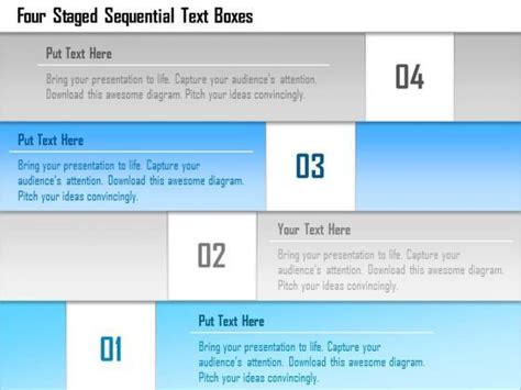 Business Diagram Four Staged Sequential Text Boxes Presentation Template