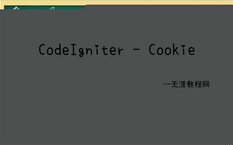Codeigniter Cookie入门指南 无涯教程网