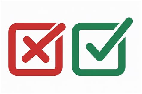 Premium Vector A Green And Red Checklist With A Red X On It