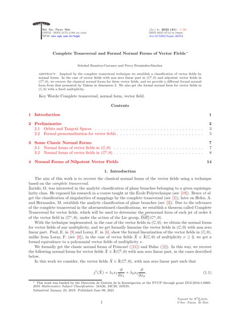 PDF Complete Transversal And Formal Normal Forms Of Germs Of Vector Fields