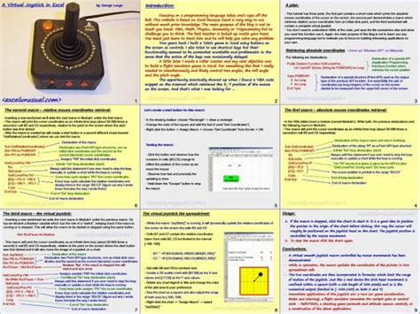 A Virtual Joystick How Can You Make That Tutorial Excel Unusual