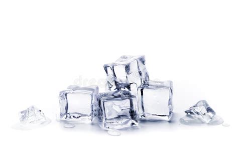 Pile Of Ice Cubes Isolated On White Background Artificial Acrylic Ice