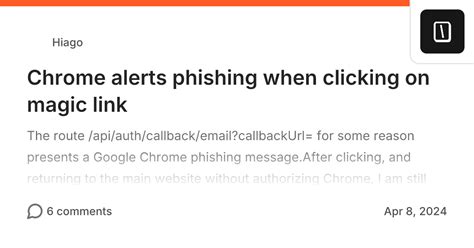 Chrome Alerts Phishing When Clicking On Magic Link