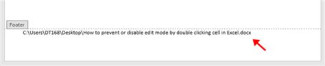How To Insert File Path And Name Into Documents Footer Or Header In