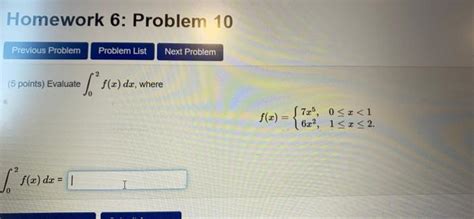 Solved Homework 6 Problem 10 Previous Problem Problem List