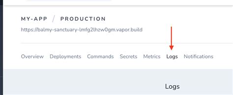 vapor application logs reloaded laravel