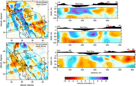 P Wave Velocity Anomalies Obtained From Tomographic Inversion Presented Download Scientific