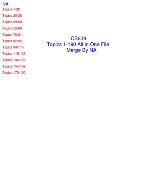 cs609 all topics 1 190 pdf operating system microsoft windows