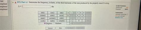 Solved Problem The D String On A Properly Tuned Chegg