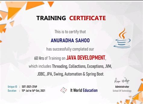 anuradha sahoo on linkedin thankyou development java training