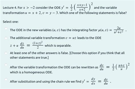 Solved For X 2 ﻿consider The Ode Y 12 X Y 1x 2 2 ﻿and The