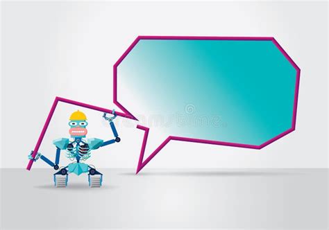 Robot With Speech Bubble Stock Vector Illustration Of Glass 42358619