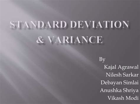 Standard Deviation And Variance Ppt