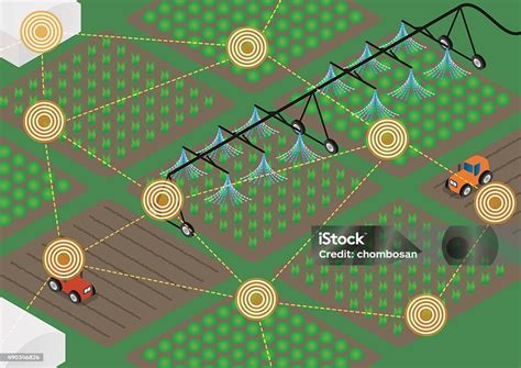 Pertanian Dengan Iot Jaringan Sensor Ilustrasi Stok Unduh Gambar Sekarang Istock