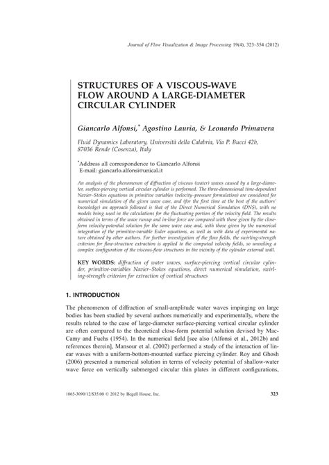 Pdf Structures Of A Viscous Wave Flow Around A Large Diameter