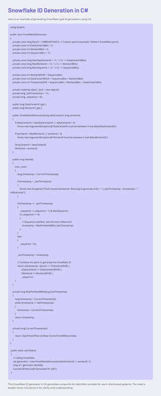 Unique Id Generation In Distributed System Twitter Snowflake Approach