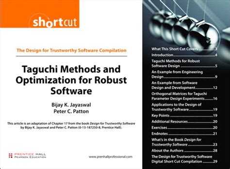 Taguchi Methods And Optimization For Robust Software Digital Short Cut