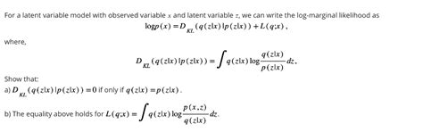 Solved For A Latent Variable Model With Observed Variable X