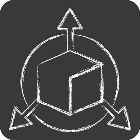 Icon Three Dimensional Object Related To 3d Visualization Symbol Chalk Style Simple Design