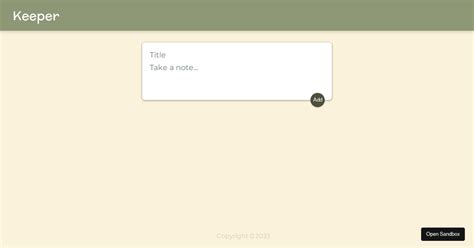 Keeper Part 3 Starting Codesandbox Keeper Part 3 Starting Codesandbox