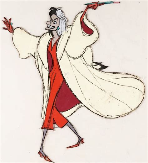 101 Dalmatians” Cruella De Vil Color Model Cel Walt Disney 1961