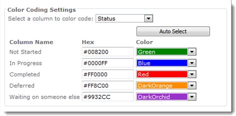 Task Master Color Coding Settings Bamboo Solutions