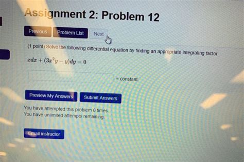 Solved Assignment 2 Problem 12 Previous Problem List Next