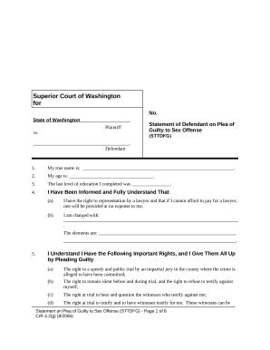 Sex Defendant Washington Doc Template PdfFiller