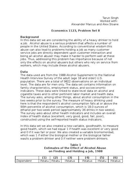 Econometrics Pset 8 Pdf Dependent And Independent Variables Regression Analysis