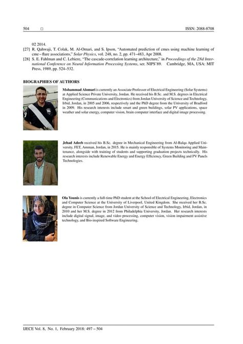 Solar Photovoltaic Power Forecasting In Jordan Using Artiﬁcial Neural Networks Pdf
