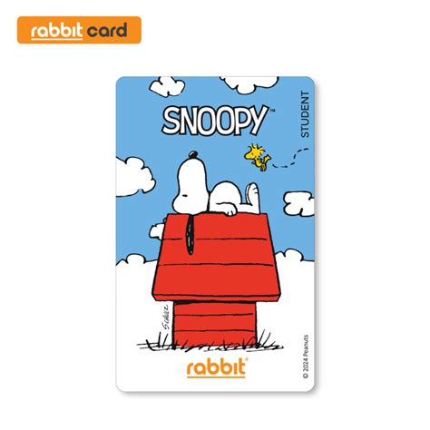 [physical Card] Rabbit Card บัตรแรบบิท Snoopy สำหรับนักเรียน นักศึกษา Happiness Sn004