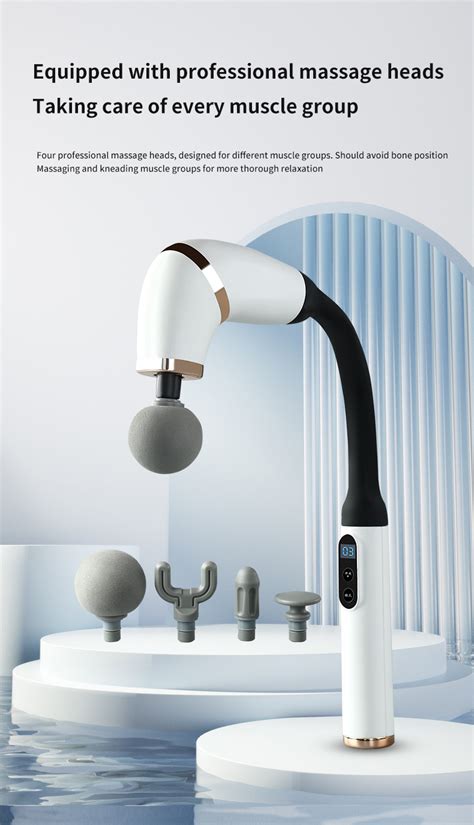 Hook Shaped Massage Gun Bend Fascia Gun Handheld Massager Vibrator