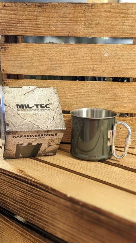 Кружка З карабіном 500мл Нержавіюча сталь Олива Mil Tec 14608202 460 грн Інші туристичні