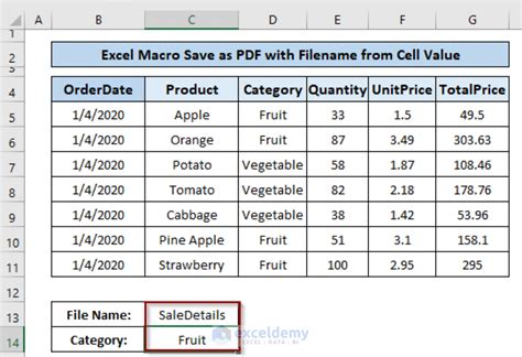 Excel Macro To Save As Pdf With Filename From Cell Value 2 Examples