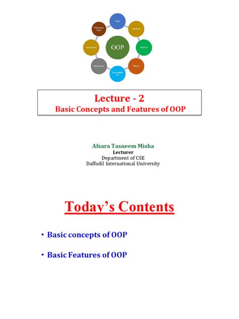 Lecture 2 Basic Conecpts And Features Of Oop Pdf Method Computer Programming Class