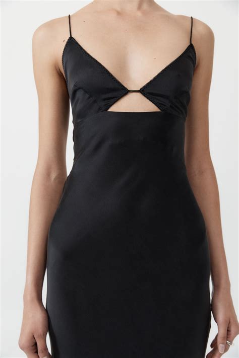 St Agni Soft Silk Bra Bias Slip Black