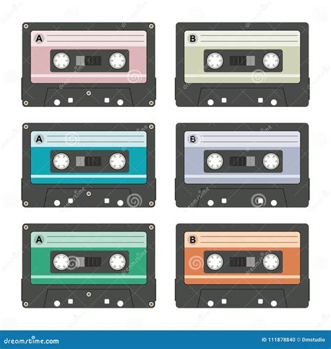 Vector Audio Cassettes Stock Vector Illustration Of Blank 111878840