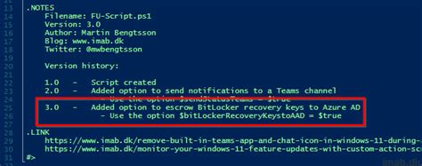 Escrow Bitlocker Recovery Keys To Azure Ad During Feature Update To Windows 11 Imabdk