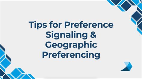 Strategies For Eras Signaling And Geographic Preferences Youtube