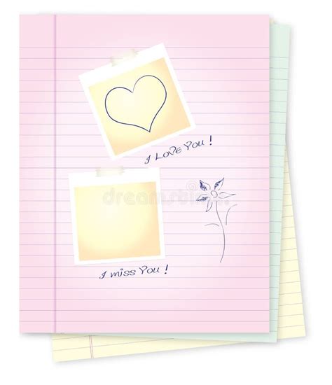 Notepad With Love Messages Stock Illustration Illustration Of Clear 12825277