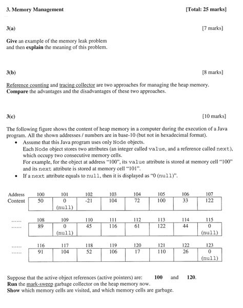 Solved Memory Management Total Marks A Marks Chegg