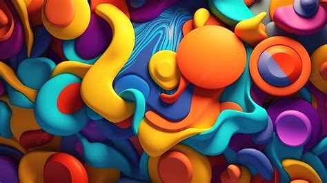 3d 그림에서 생생하고 다채로운 추상 모양 기하학적 그림 서클 웨이브 3d 구 배경 일러스트 및 사진 무료 다운로드