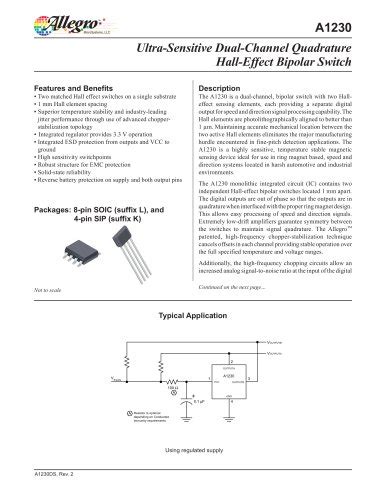 Allegro Hall Effect Sensor Ics Allegro Microsystems Pdf Catalogs Technical Documentation