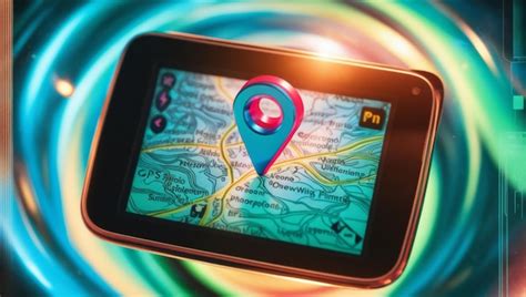 A Digital Gps Map Displays A Vibrant Pin Marking A Specific Location Premium Ai Generated Image