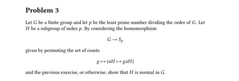 solved let g be a finite group and let p be the least prime