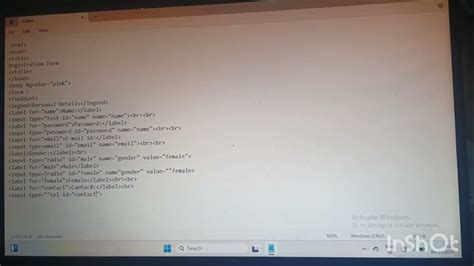 Registration Form Of Html Coding In Notepad Part2🧾📖👍 Youtube