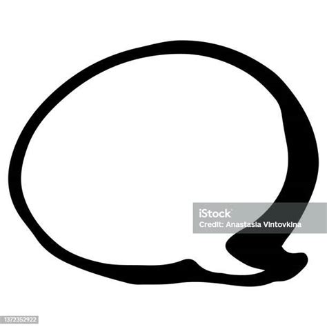 흰색에 고립된 검은 색 윤곽이 있는 만화 의 스타일로 손으로 그려진 둥근 연설 거품과 텍스트공간이 비어 있습니다 대화 벡터 격리에 대한 그려진 둥근 만화 책 템플릿 개념에